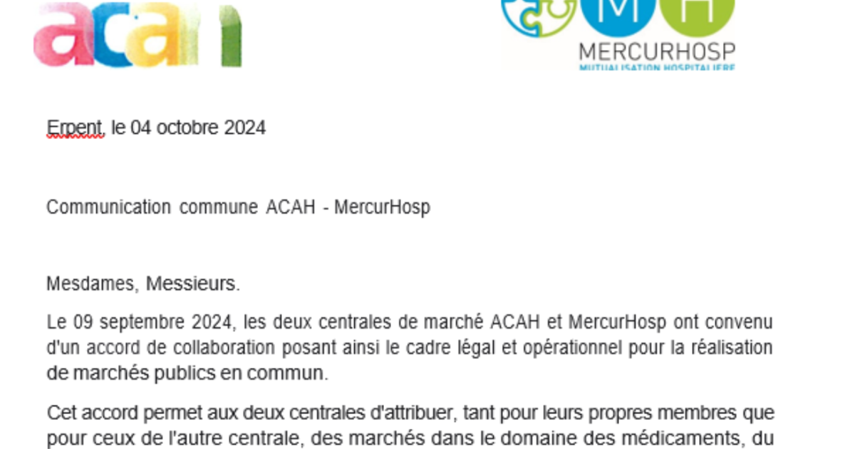 Communication commune ACAH - MercurHosp | Mercurhosp